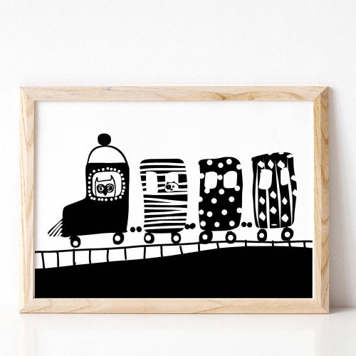 Alphabet Print Black and White Nursery Prints Alphabet - Etsy