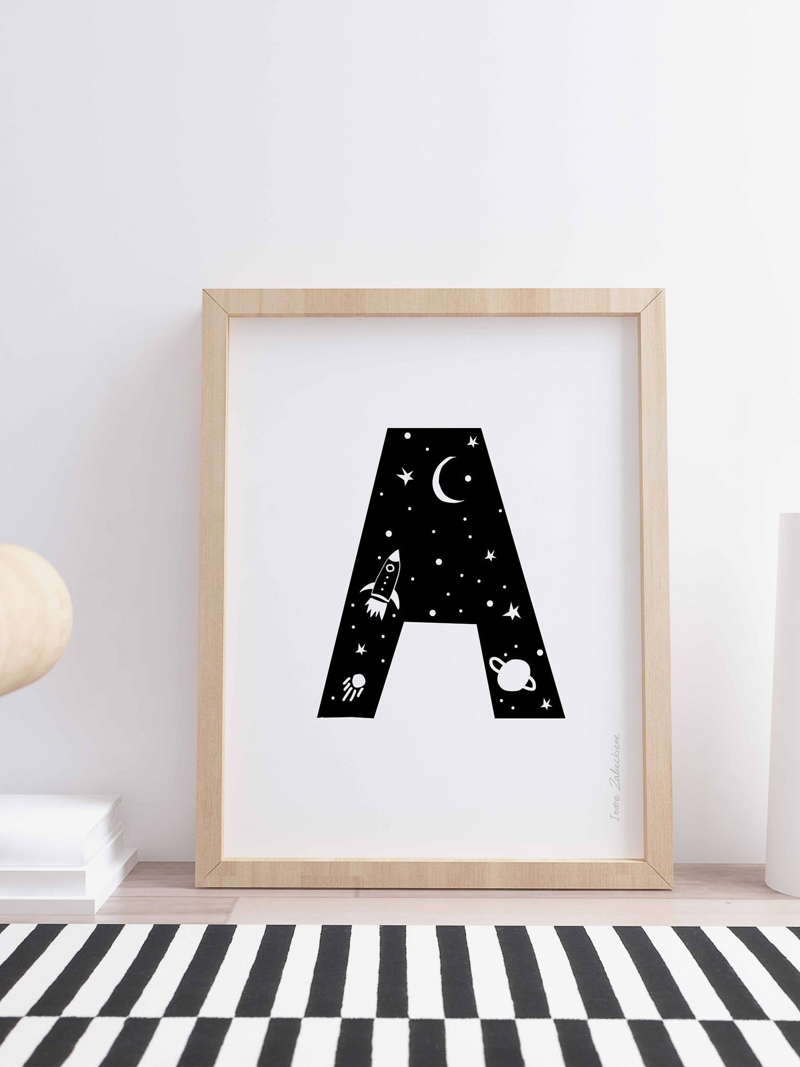 Space Themed Letter A Print for Toddler Room Decor Featuring - Etsy