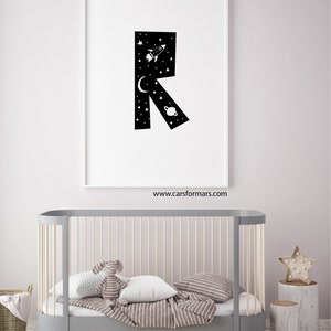 Space Themed Letter R Print for Toddler Room Decor Featuring - Etsy