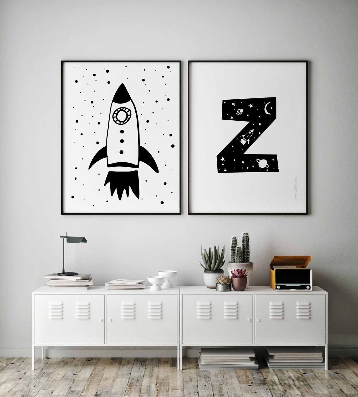 Space Themed Letter Z Print for Toddler Room Decor Featuring | Etsy