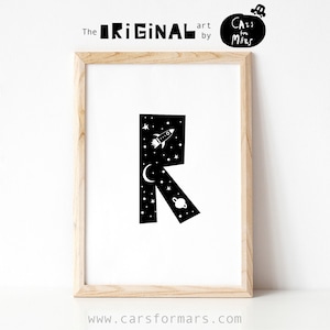 Space Themed Letter R Print for Toddler Room Decor Featuring - Etsy