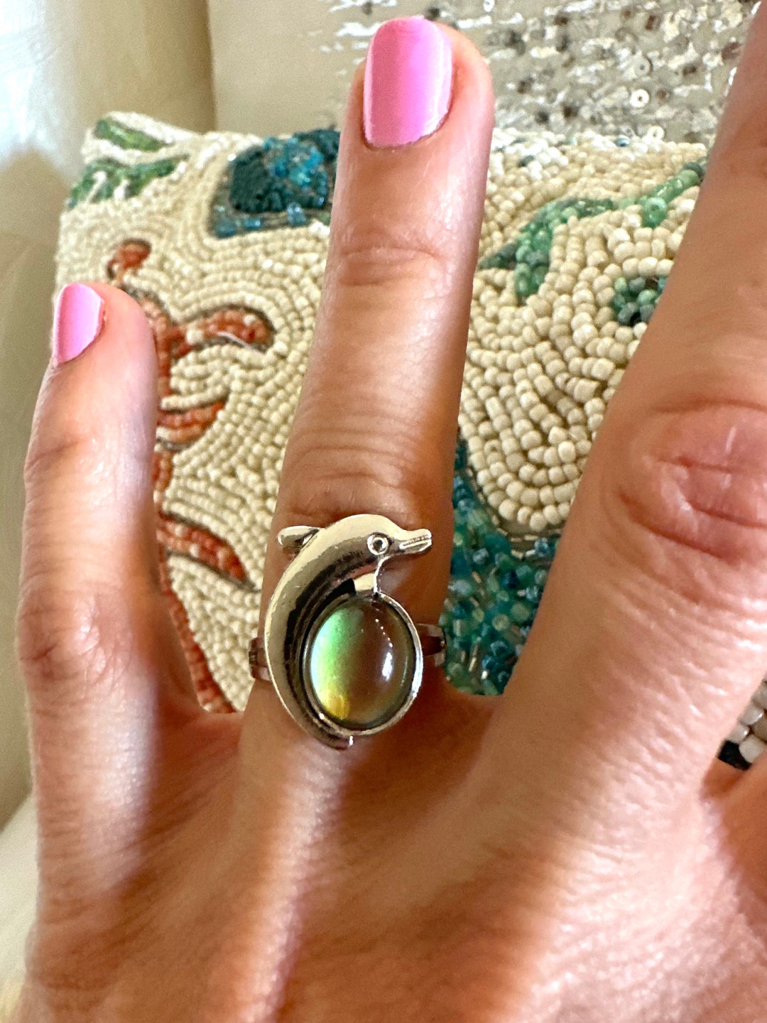 Dolphin Mood Ring: Adjustable Ocean Jewelry, Fun Gift - Etsy