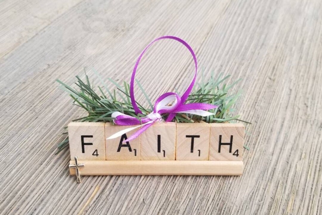 A Gift of FAITH Scrabble Ornament Custom Made to Order With Tray, Tile ...
