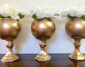 Gold flower vase | Etsy