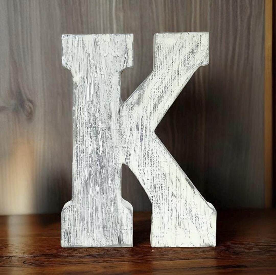 Distressed Wood Letter: Rustic Farmhouse Decor, Wall or Shelf Initial ...
