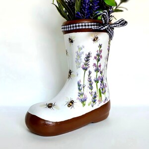Lavender & Bumblebee Rain Boot, Ceramic Rain Boot, Kitchen Decor, Home ...