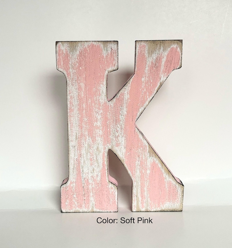 Distressed Wood Letter: Rustic Farmhouse Decor, Wall or Shelf Initial ...