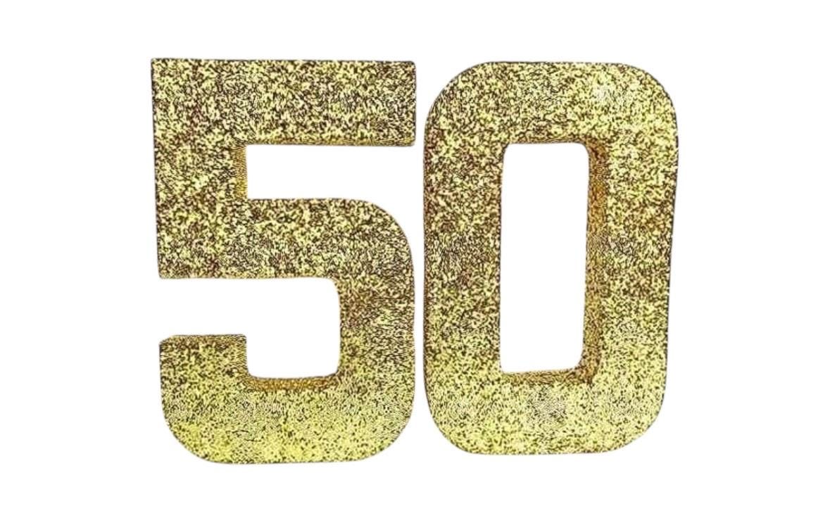 50th Birthday Glitter Number,paper Mache Number,birthday Prop ...
