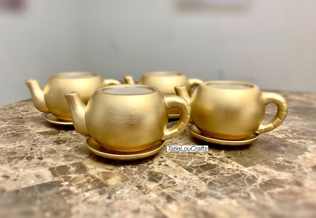 Set of 4 Ceramic Teapots Shabby Chic Teapots Flower Vase - Etsy