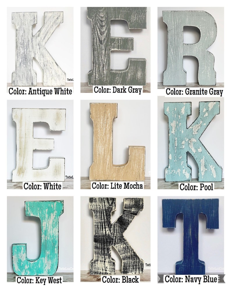 Distressed Wooden Letters Wall Letters Standing - Etsy