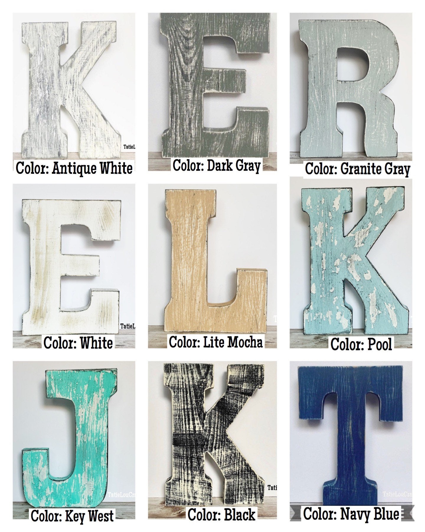 Distressed Wooden Letters Wall Letters Standing - Etsy