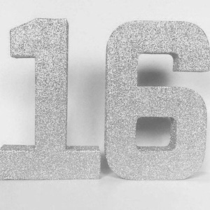 16th Birthday Glitter Number,paper Mache Number,birthday Prop ...
