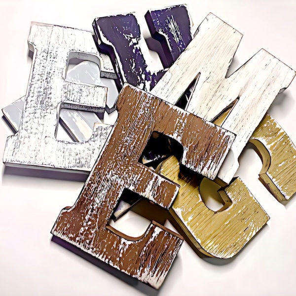 Rustic Wood Letters - Etsy