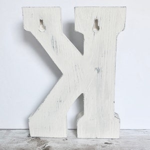 Distressed White Wood Letter: Farmhouse Decor, Wall or Shelf - Etsy