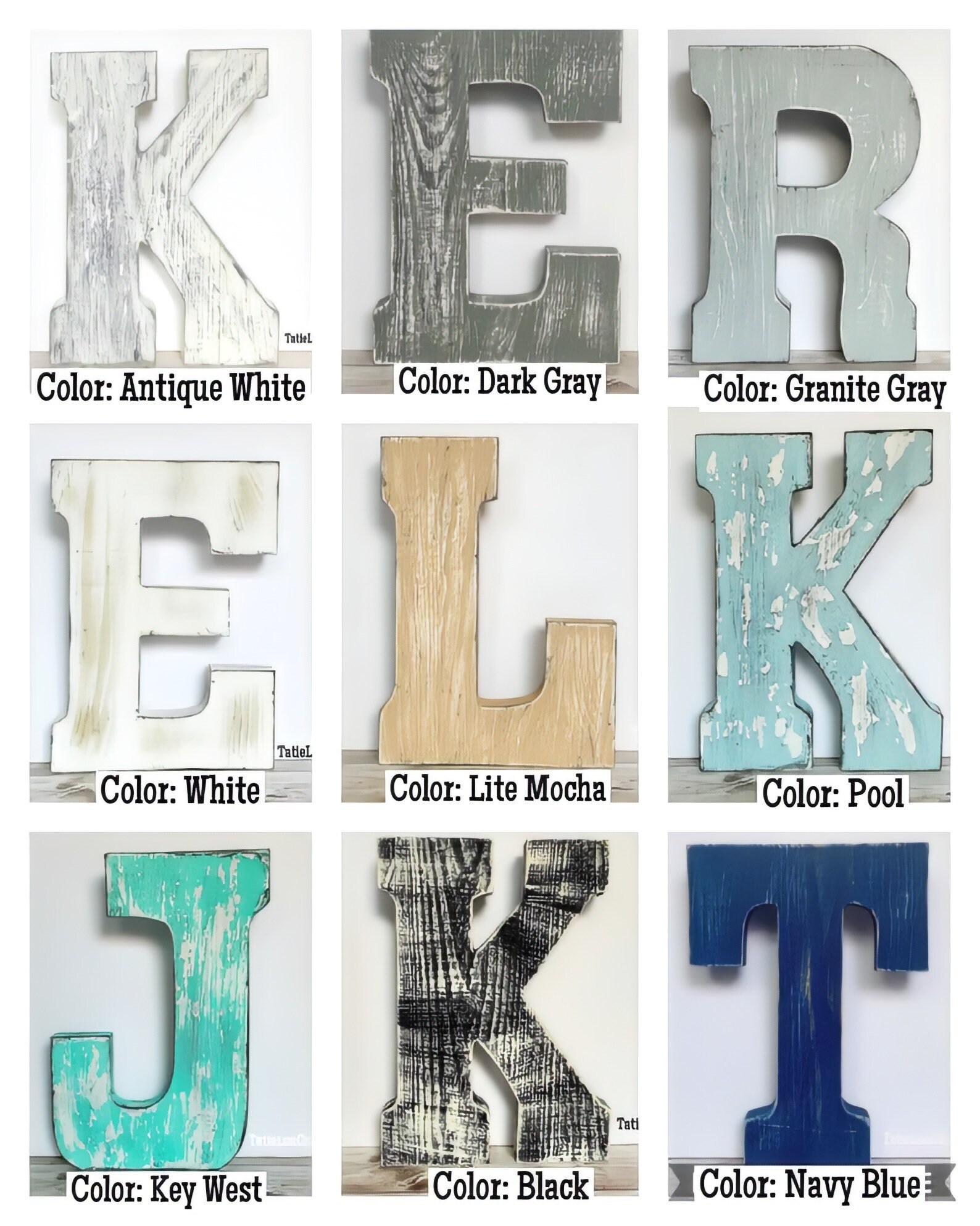 Distressed Wood Letter: Rustic Farmhouse Decor, Wall or Shelf Initial ...