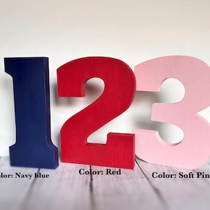 Chunky Wooden Numbers, Standing Numbers , Photo Prop Numbers, Painted ...
