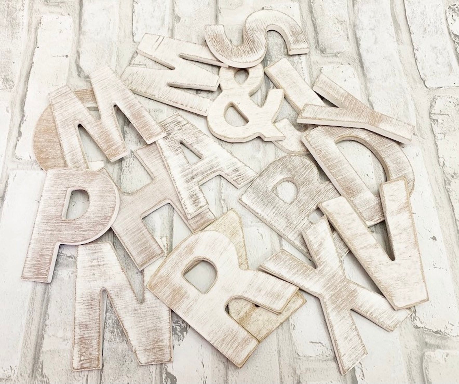 4 inch Wooden Individual Alphabet White Wash Craft Letters | Etsy