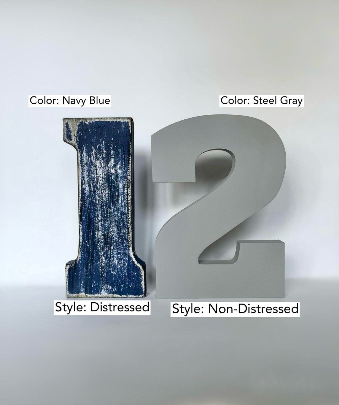 Chunky Wooden Numbers, Standing Numbers ,photo Prop Number, Painted ...