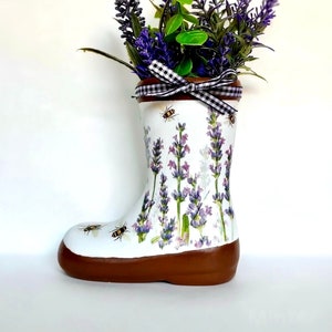 Lavender & Bumblebee Rain Boot, Ceramic Rain Boot, Kitchen Decor, Home ...