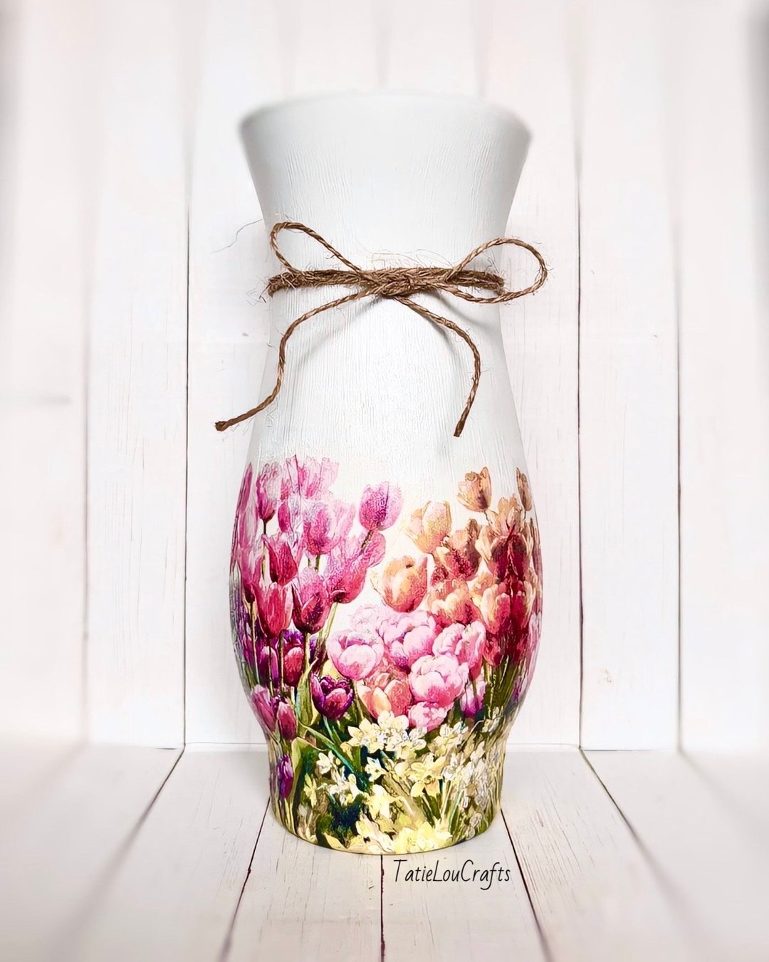 Tulip Glass Vase, Vase for Floral Arrangements, Vase for Flowers ...