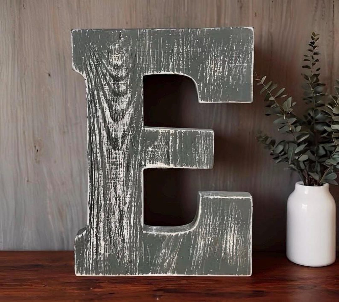 Distressed Wooden Letter: Rustic Wall or Shelf Decor, Rustic Farmhouse ...