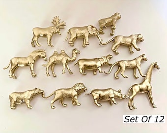 Safari Metallic Gold Animals - Etsy