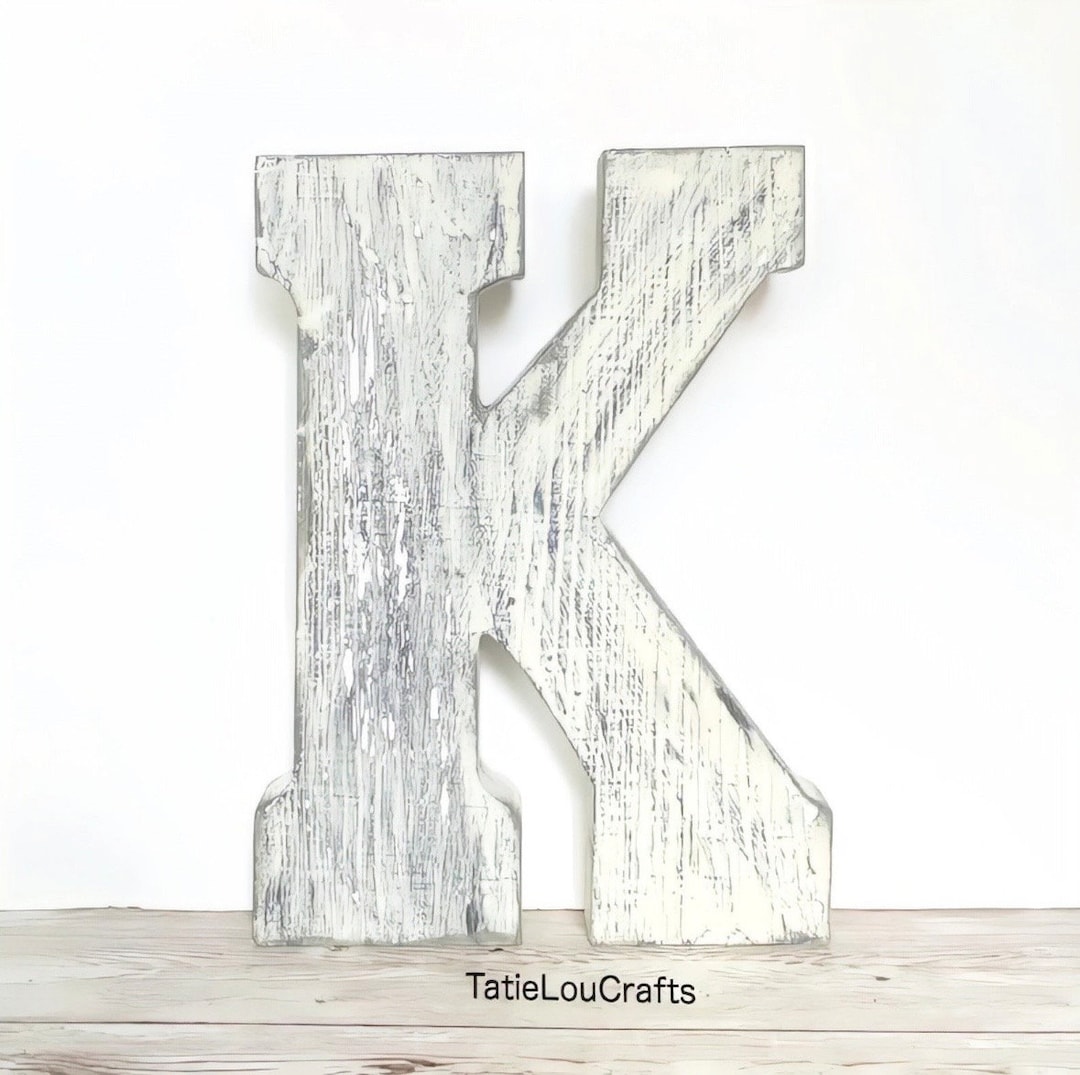 Distressed White Wood Letter: Farmhouse Decor, Wall or Shelf - Etsy