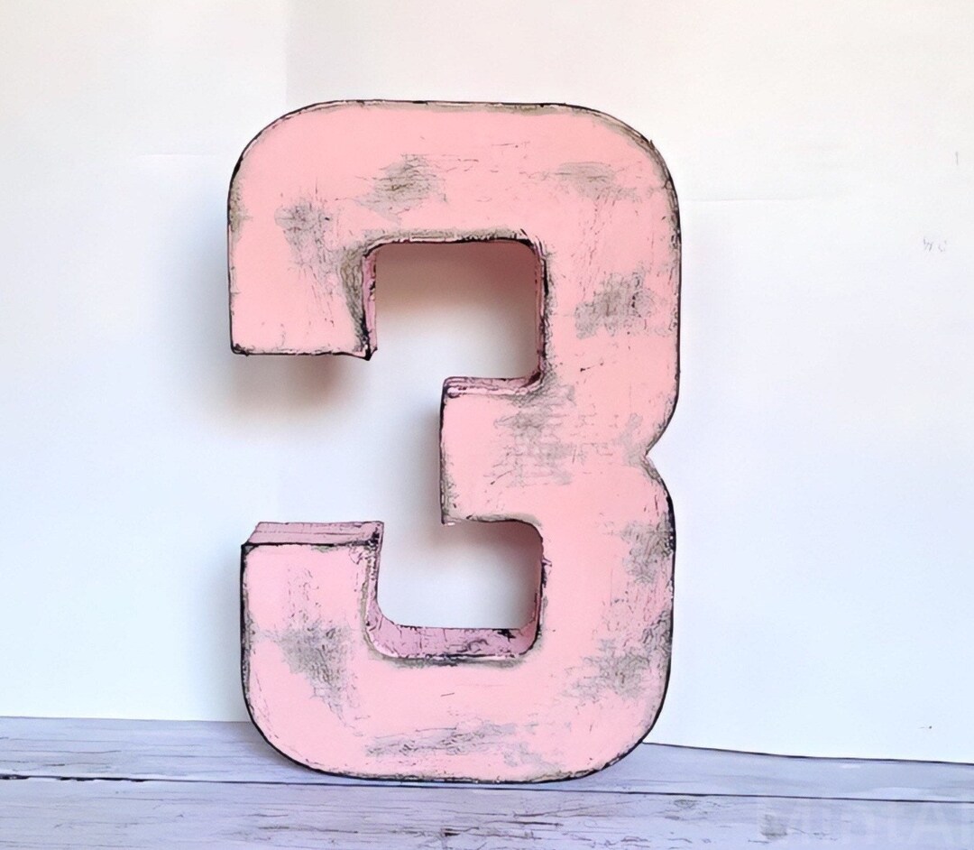 8 Inch Distressed Numbers Standing Numbers Wedding - Etsy