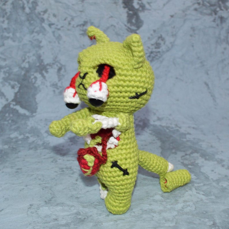 Zombie Cat Interactive Crochet Pattern by Floofs and Things, Halloween ...