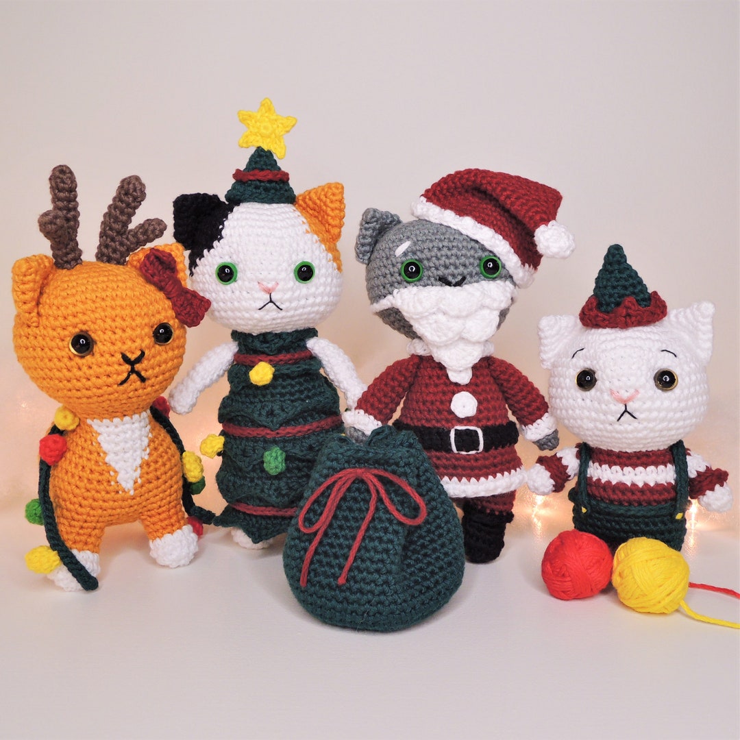 Christmas Cat Crochet Pattern Set Amigurumi PDF - Etsy