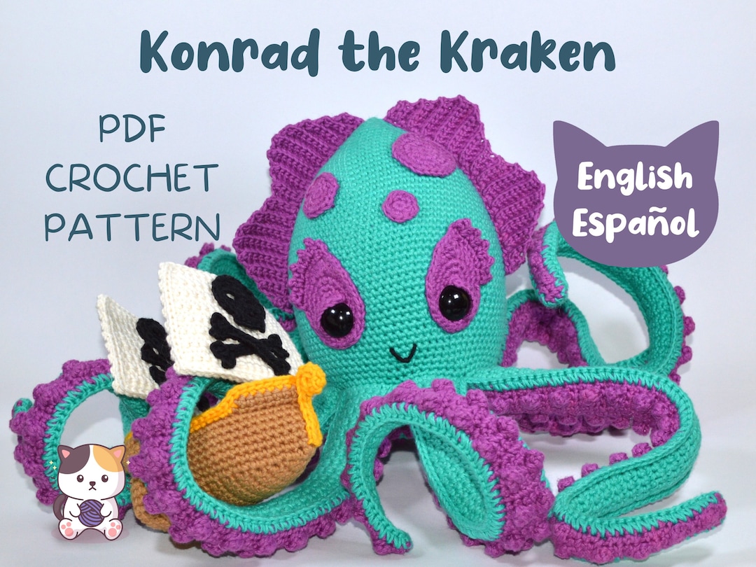 Kraken and Pirate Ship Crochet Pattern by Floofs and Things - Etsy