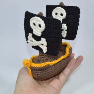 Kraken and Pirate Ship Crochet Pattern by Floofs and Things - Etsy