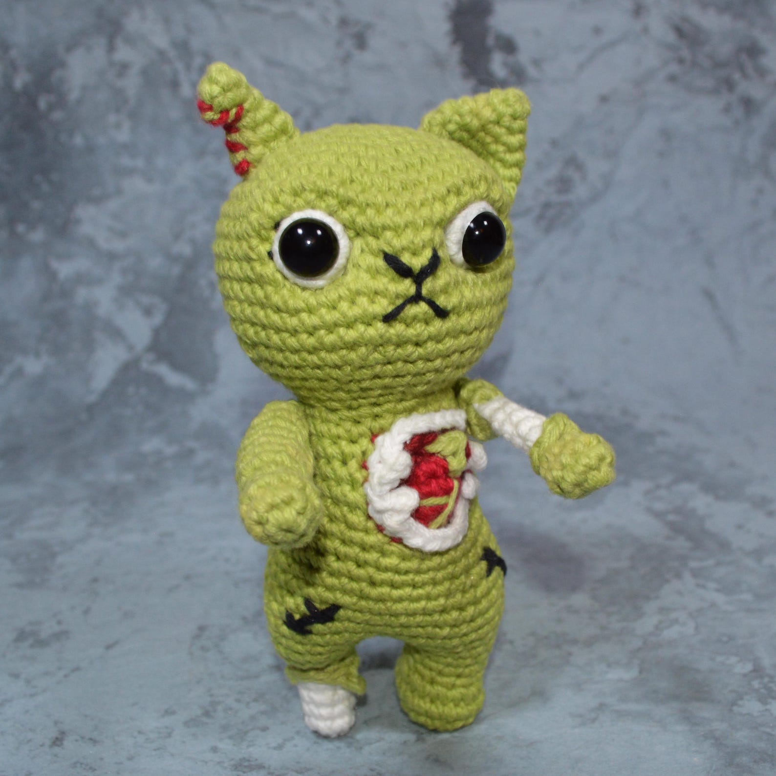 Zombie Cat Interactive Crochet Pattern by Floofs and Things, Halloween ...