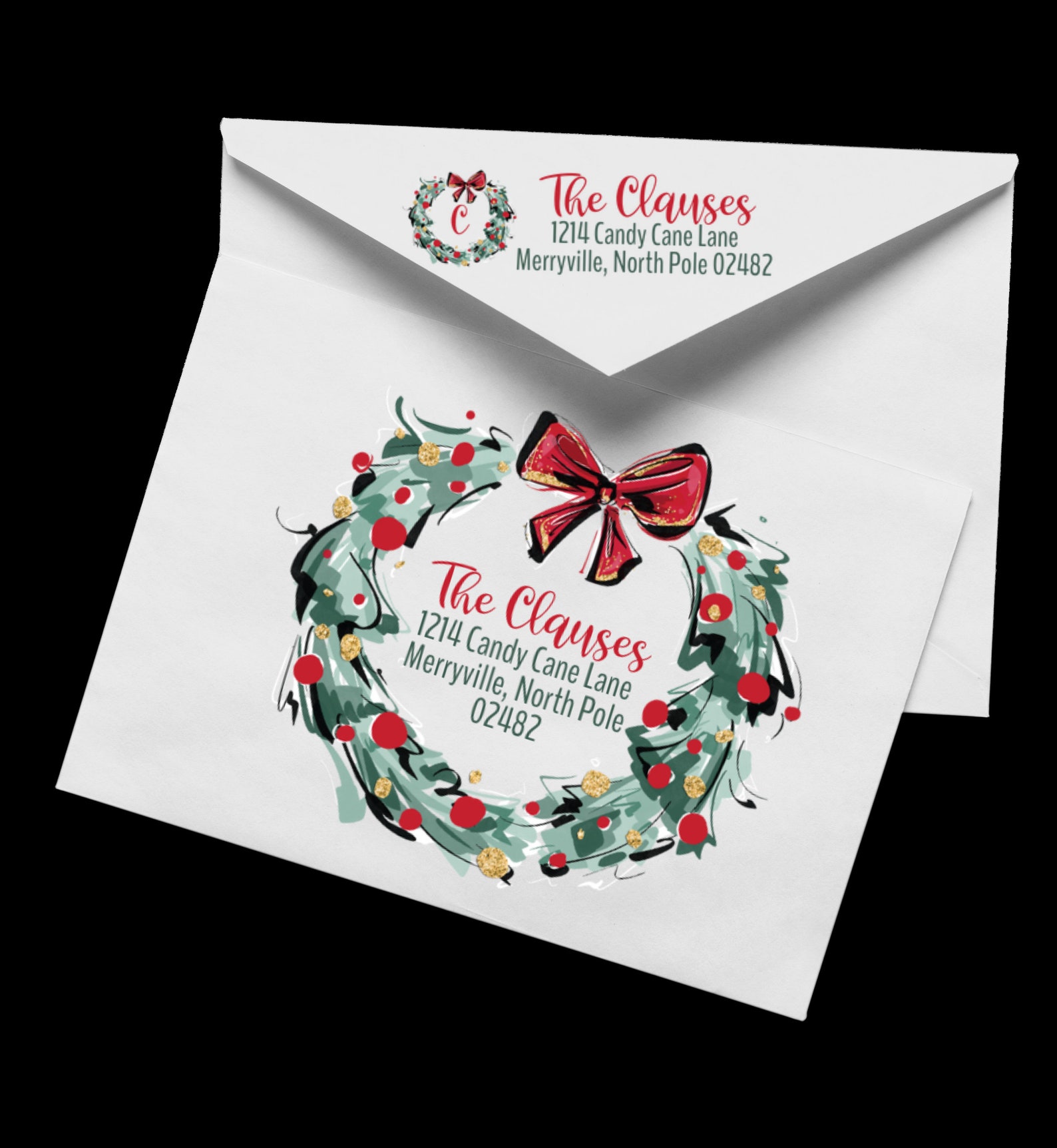 EDITABLE Christmas ENVELOPE Template, Templett, Christmas Envelope ...