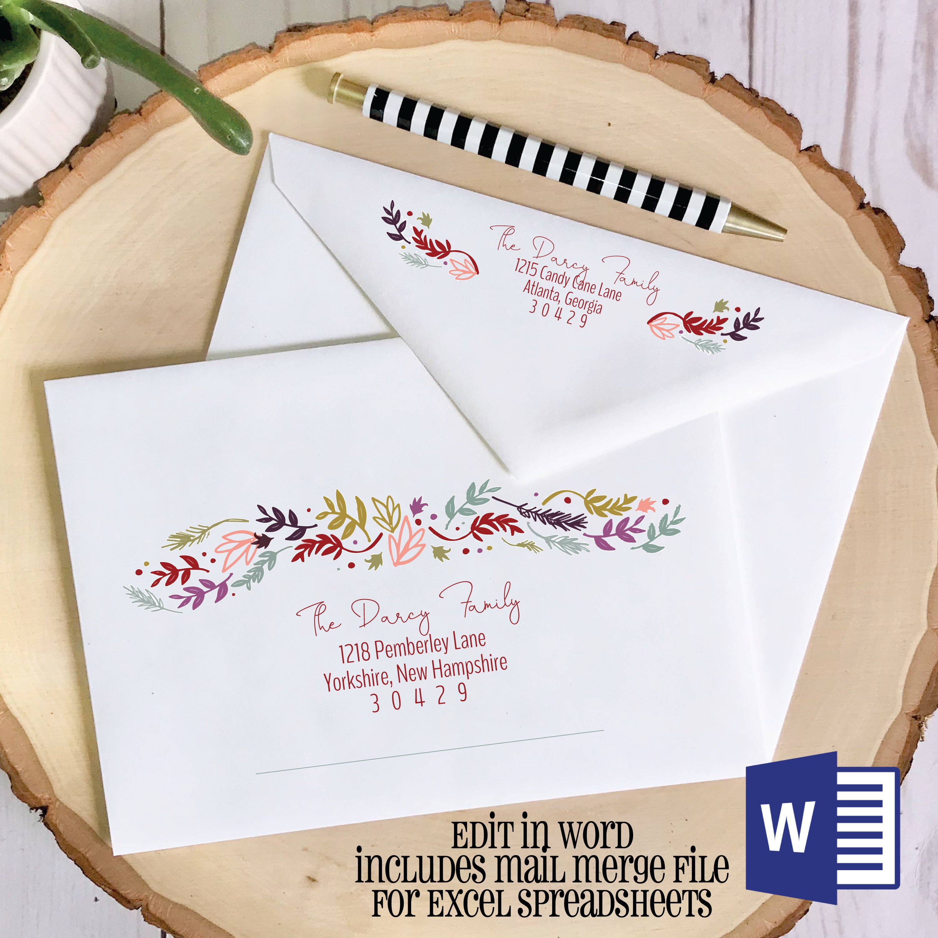 Christmas ENVELOPE TEMPLATE, Envelope Addressing,christmas,microsoft ...