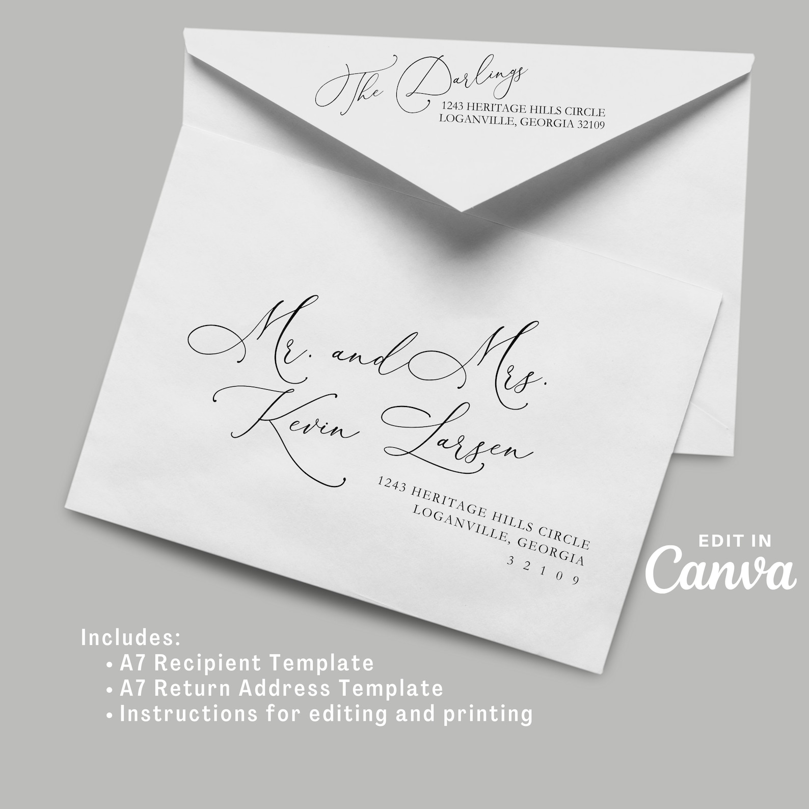 Editable Wedding Envelope Template Canva Envelope Template DIY ...