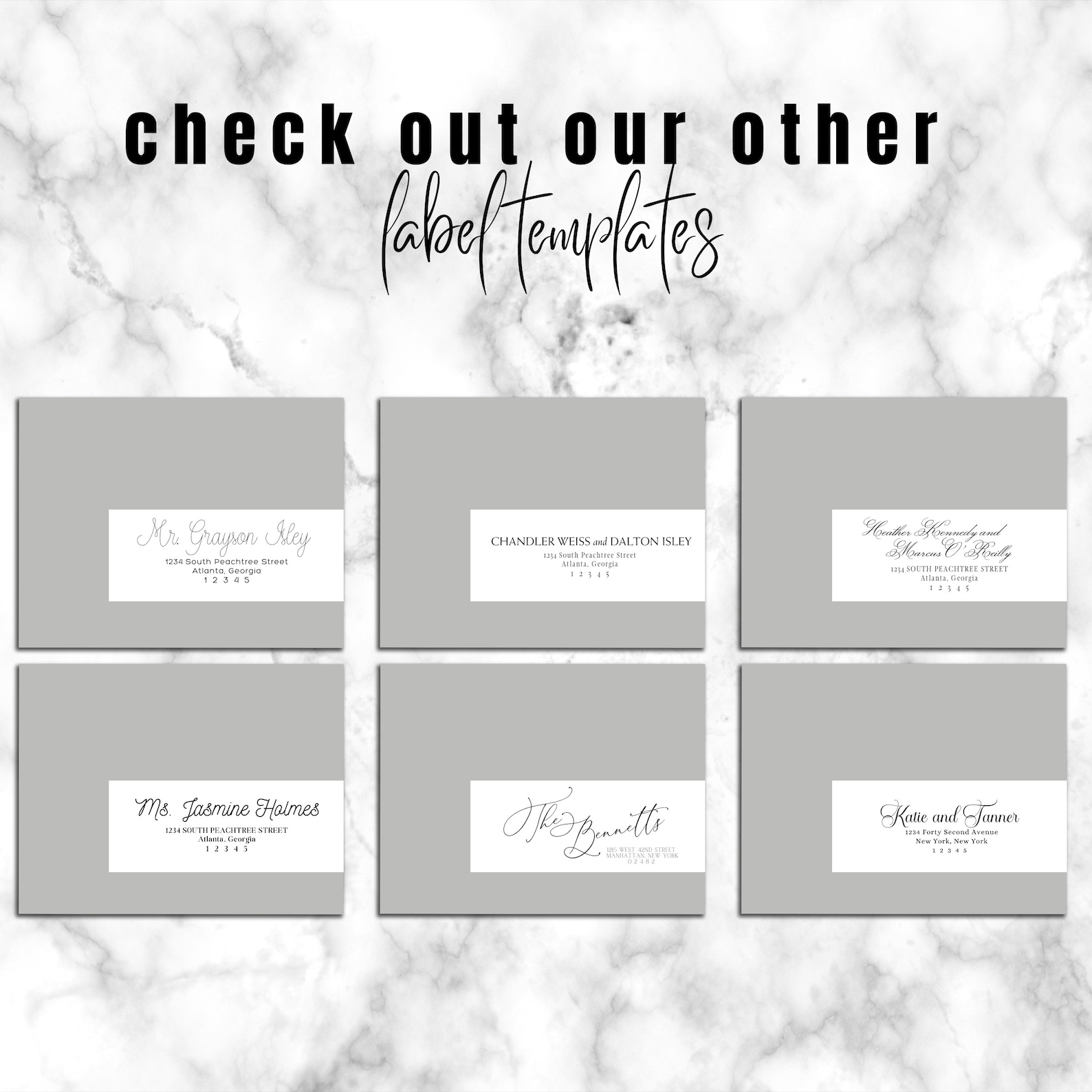 Printable Wrap Around Address Label Template for Canva | Wedding ...