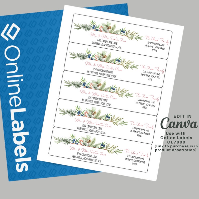 Printable Wrap Around Address Label Template | Canva Template | Return ...