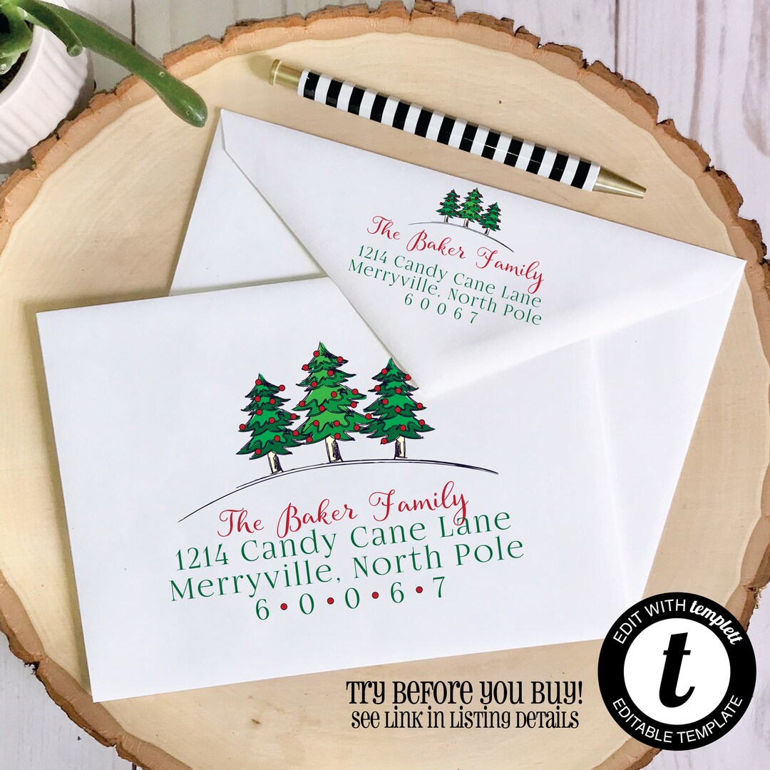 EDITABLE Christmas ENVELOPE Template, Templett, Christmas Envelope ...