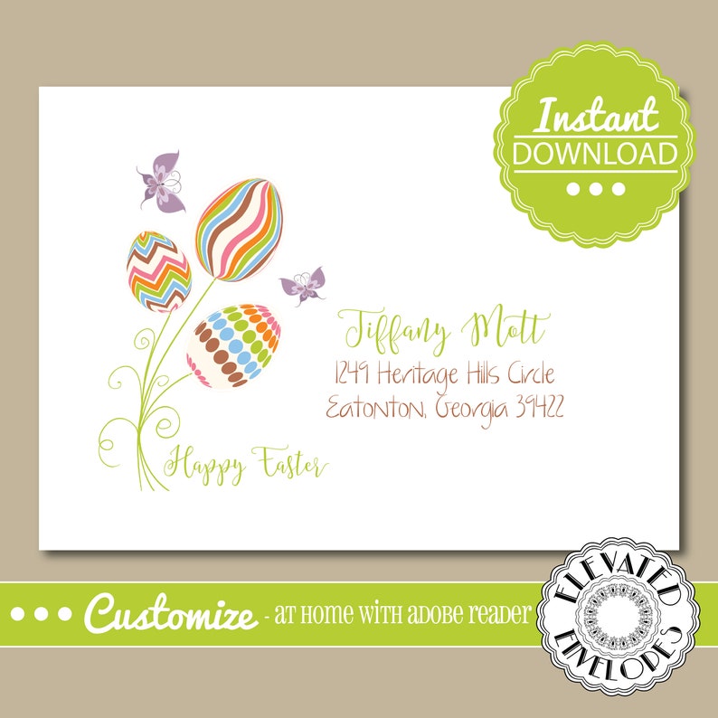 EDITABLE Easter ENVELOPE Template,easter Envelope Addressing,easter ...