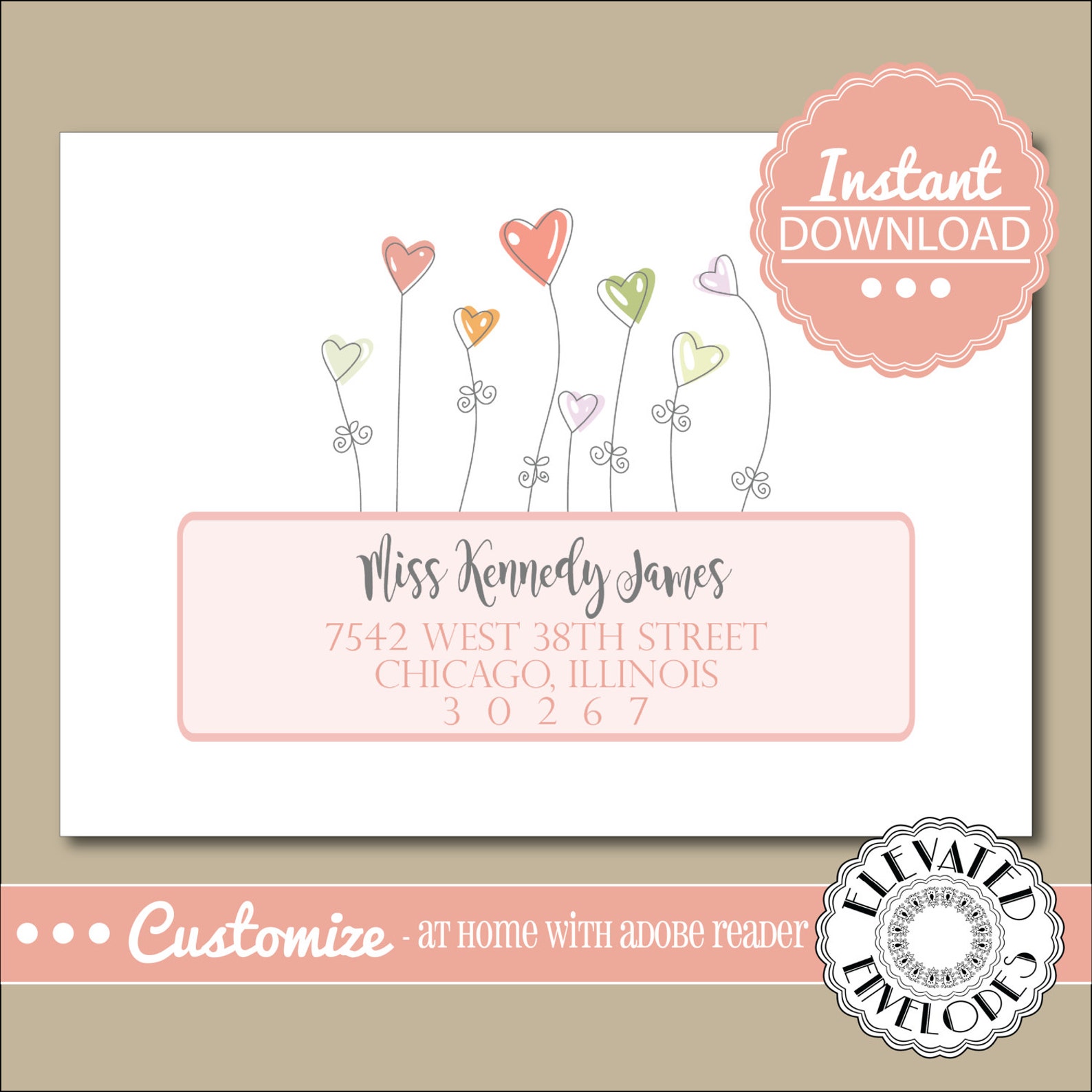EDITABLE Valentine's Day ENVELOPE Template,valentine Envelope ...