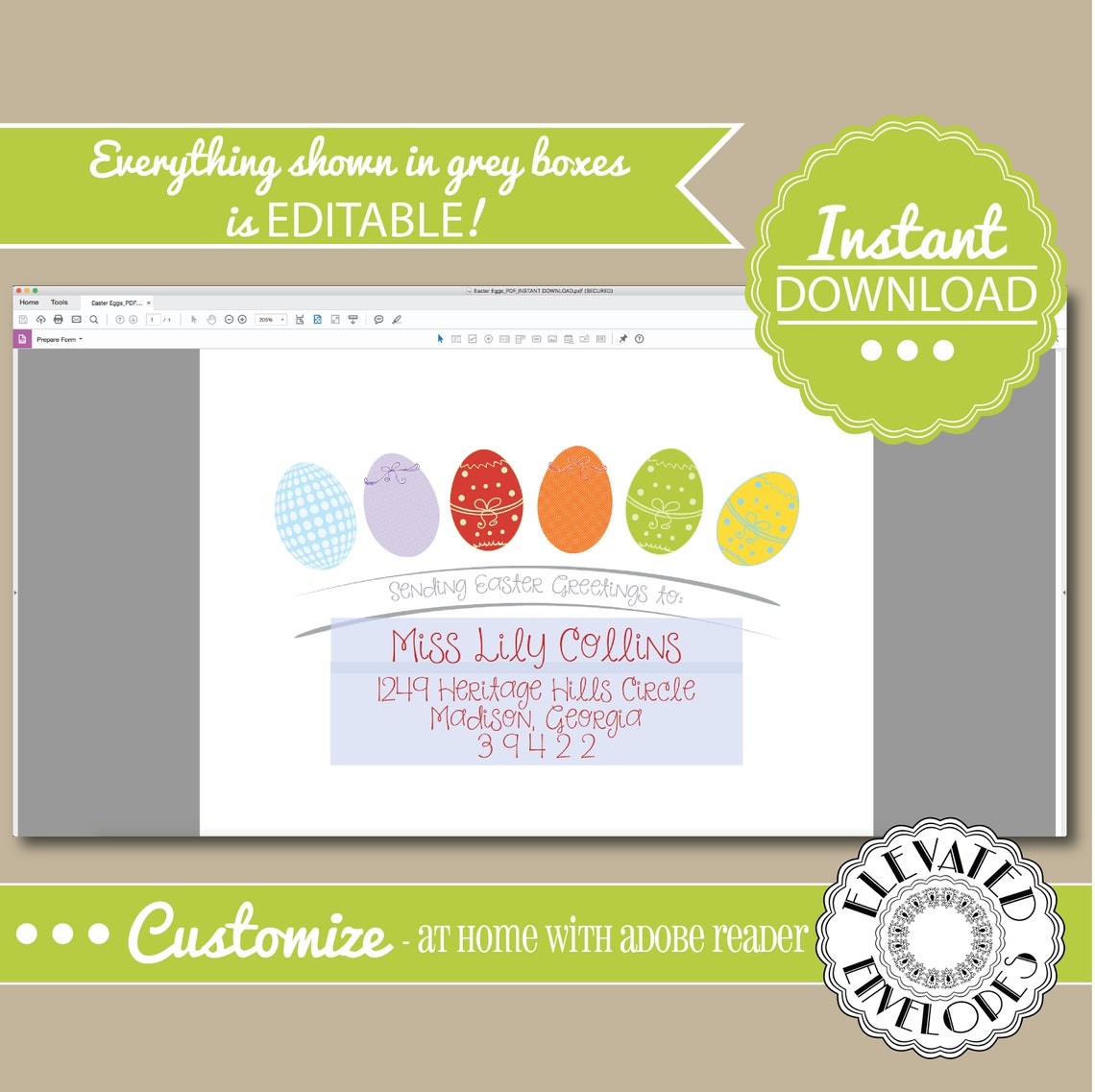 EDITABLE Easter ENVELOPE Template,easter Envelope Addressing,easter ...