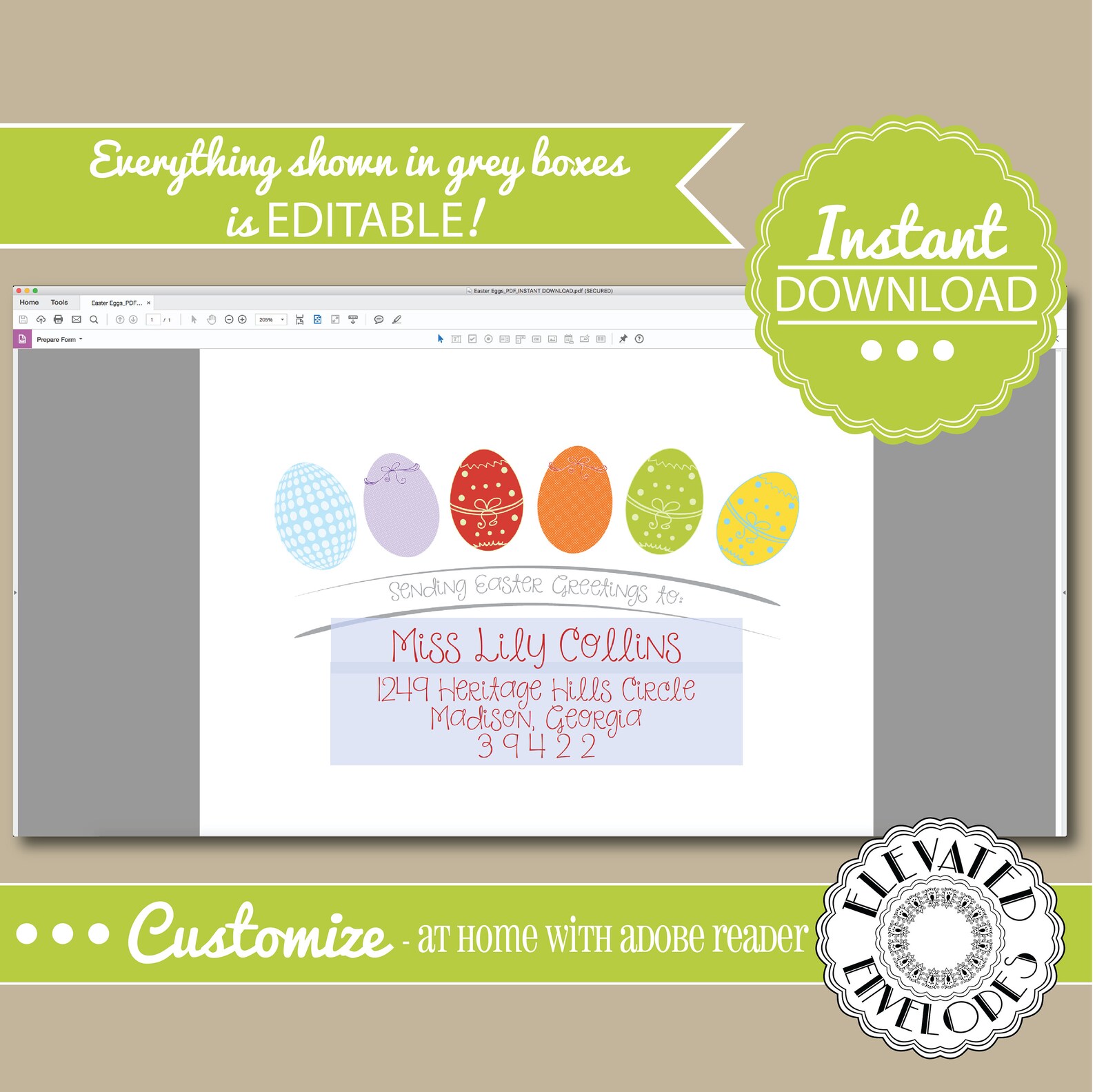 EDITABLE Easter ENVELOPE Template,easter Envelope Addressing,easter ...