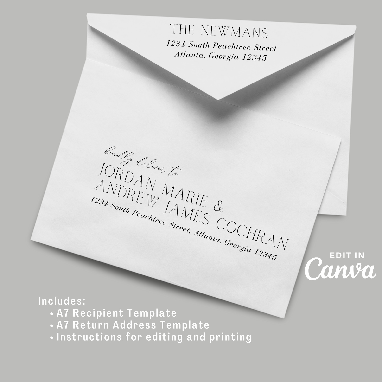 Editable Wedding Envelope Template | Canva Envelope Template | DIY ...