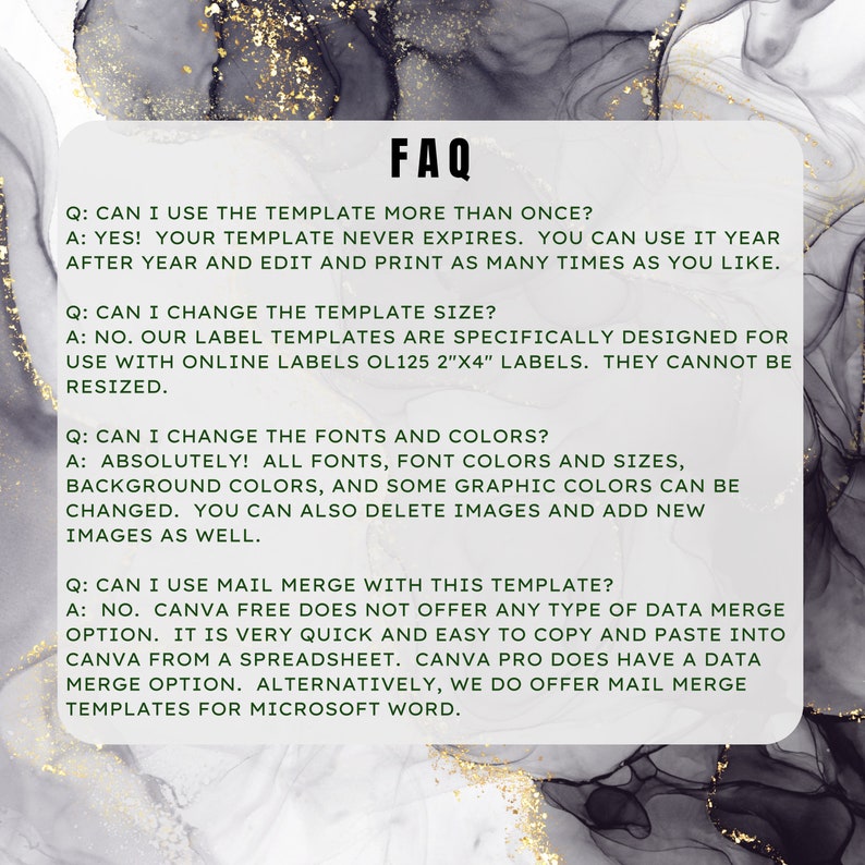 Printable Wrap Around Address Label Template Canva Template - Etsy