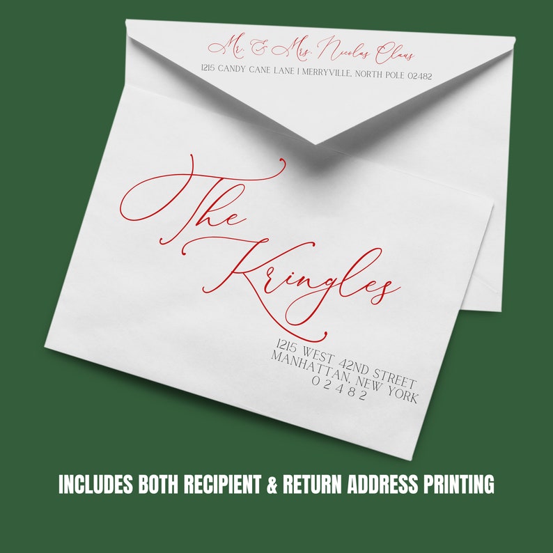 Addressed Christmas Envelopes | Printed and Shipped to You ...