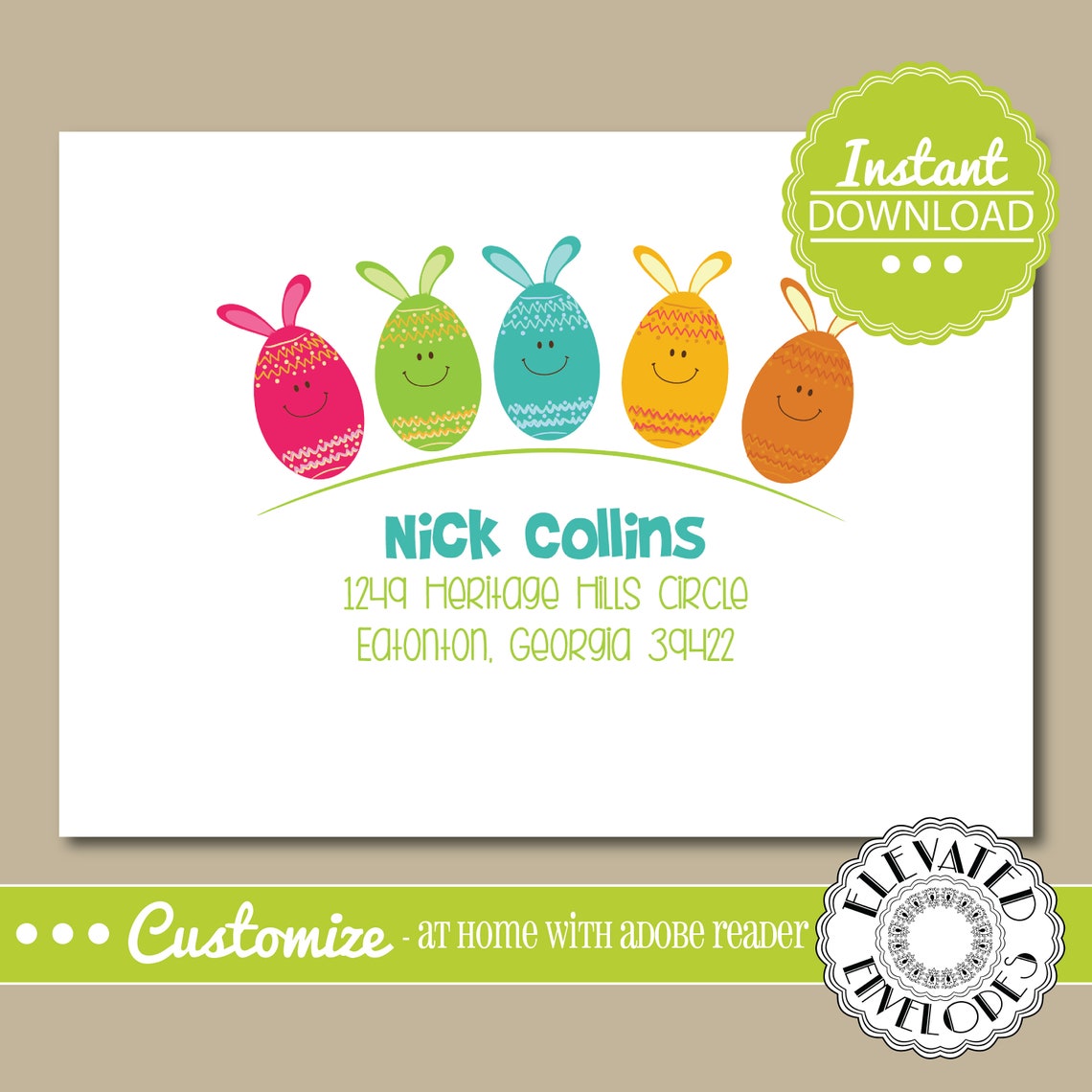 EDITABLE Easter ENVELOPE Template,easter Envelope Addressing,easter ...
