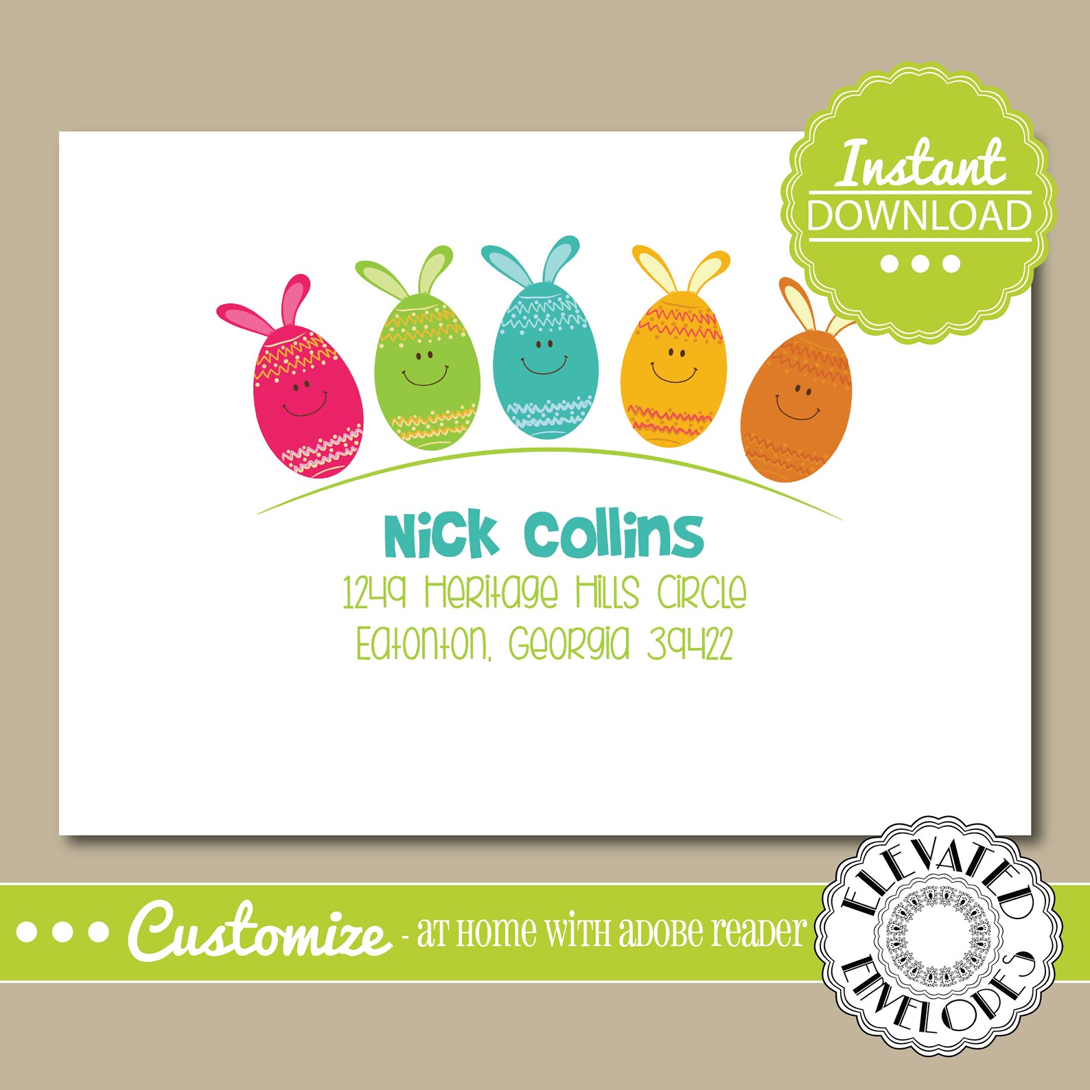 EDITABLE Easter ENVELOPE Template,easter Envelope Addressing,easter ...