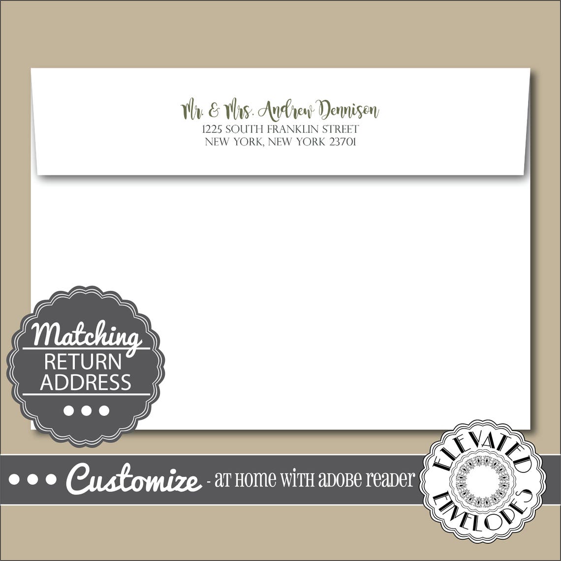 EDITABLE Elegant ENVELOPE Template,wedding Envelope Addressing,event ...