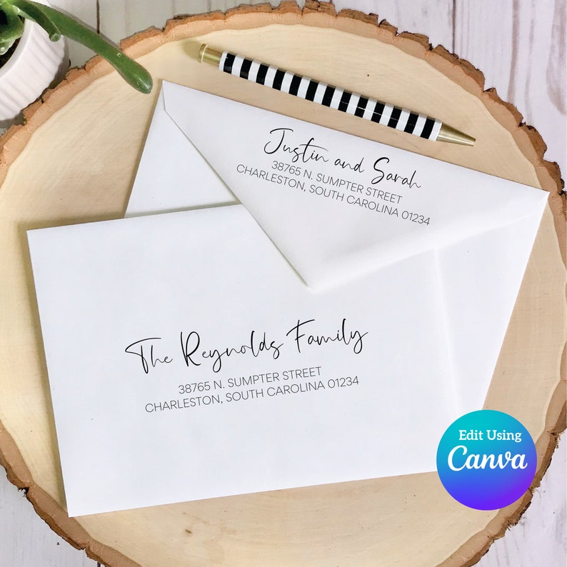Editable Wedding Envelope Template | Canva Envelope Template | DIY ...